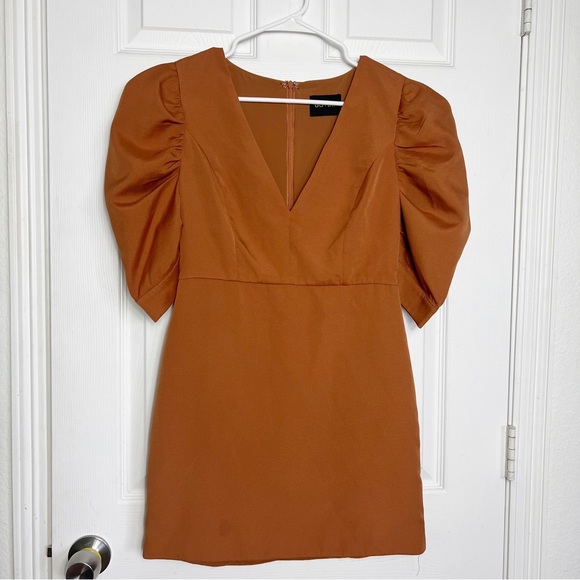 DO+BE | Dresses | Do Be Puff Sleeve Mini Dress Rust Color | Poshmark